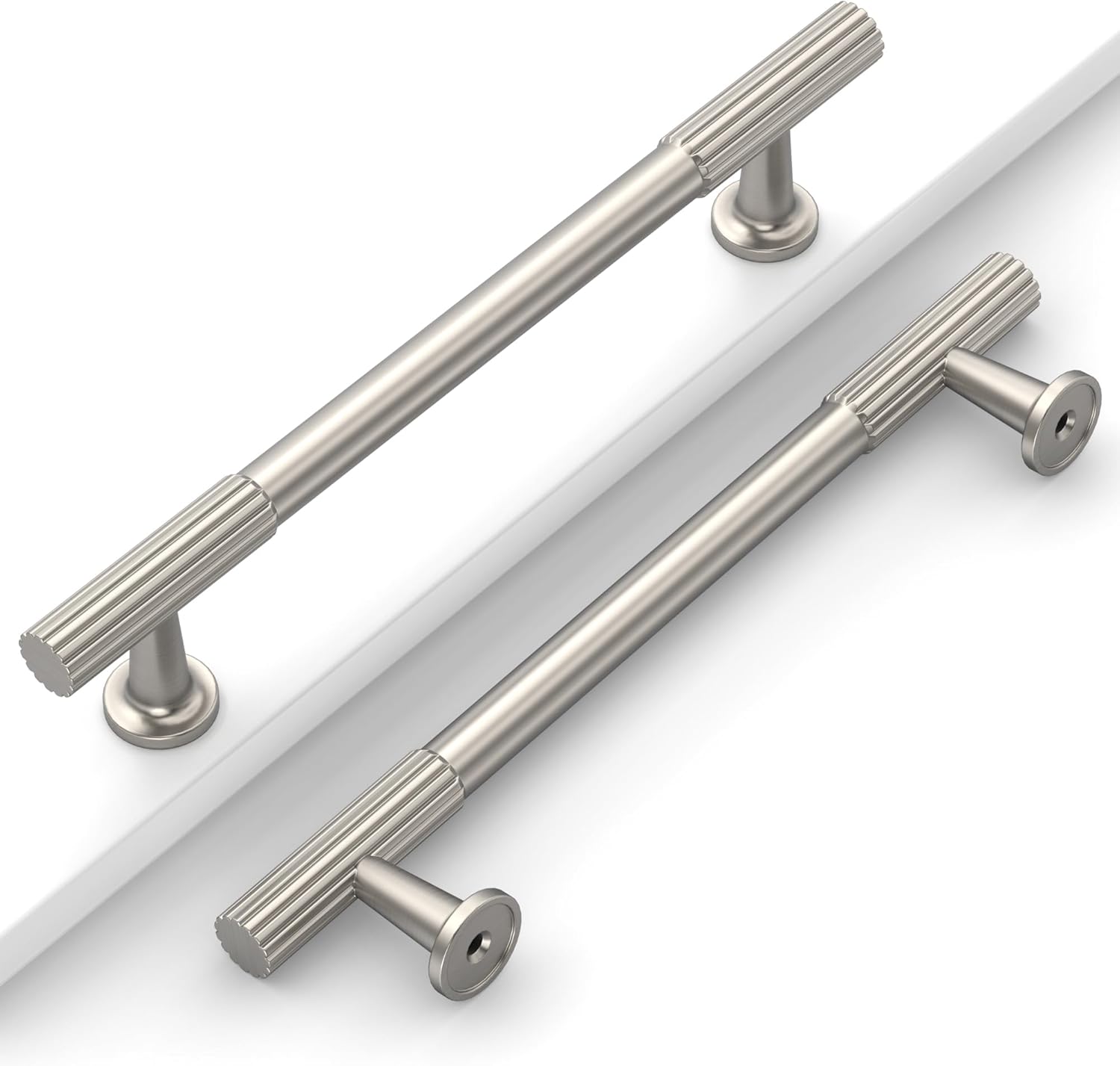 Coinkoly 10 Pack 5''(128mm) Brushed Satin Nickel Cabinet Pulls Kitchen Brushed Nickel Cabinet ...