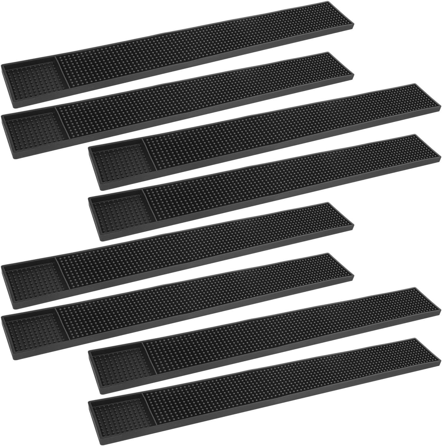 Amazon.com: 8 Pack Rubber Bar Mats, 24" x 3.15" Black Bar Service Mat ...