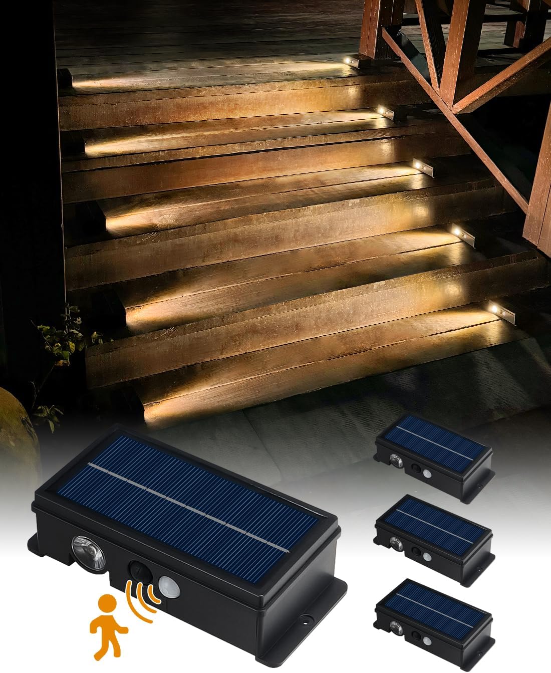 Solar Step Lights for Outside Motion Sensor Solar Stair Light Outdoor ...