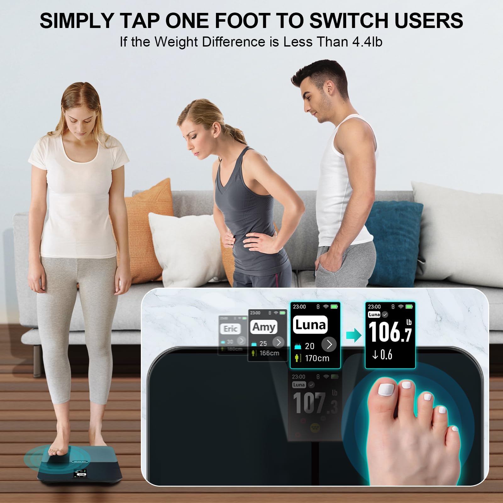 Snapklik.com : ABLEGRID Body Fat Scale,FSA HSA Eligible Smart WiFi ...