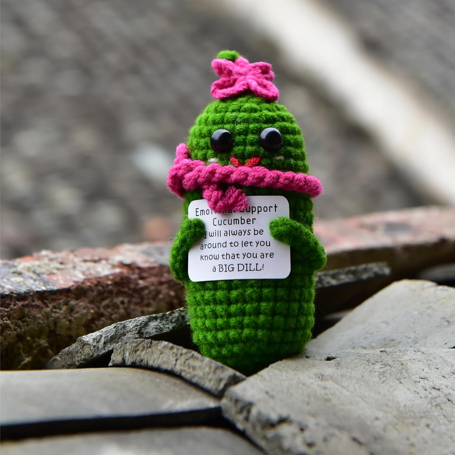 Funny Positive Pickle Mini Crochet Cucumber with Positive Affirmations ...