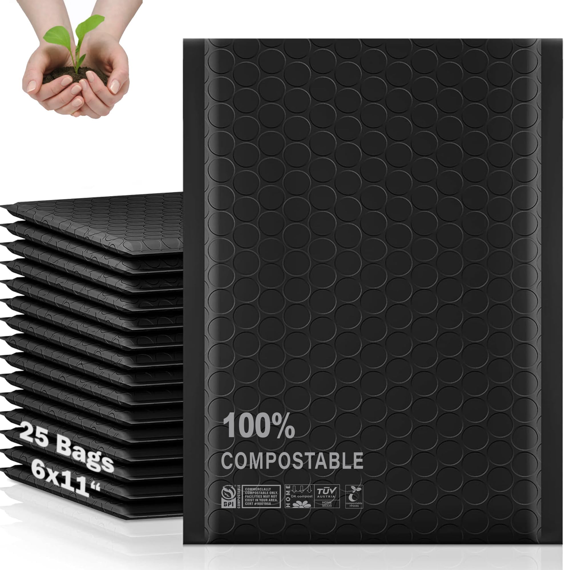 3.5x5 Inch Black Poly Bubble Mailers Small Padded Envelopes Self ...