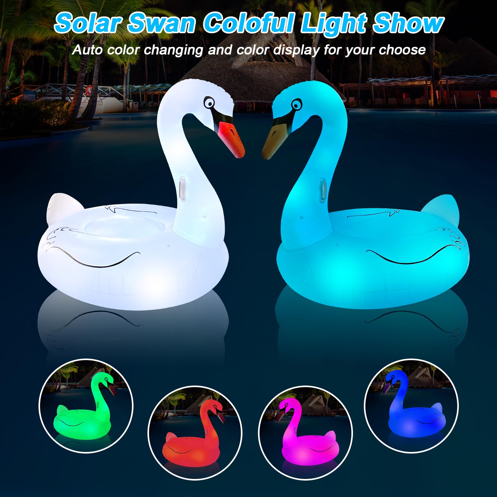 Snapklik.com : Giant Swan Pool Floats For Adult, Solar Big Inflatable ...