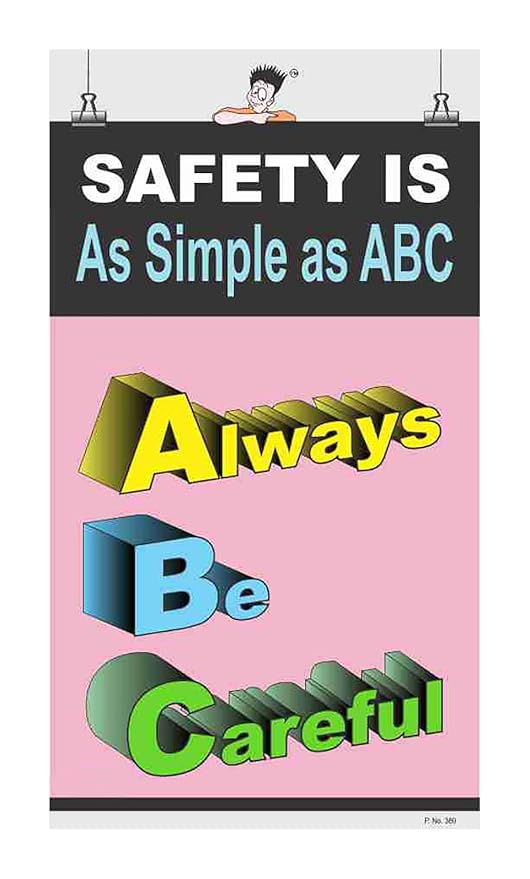 Posterkart Safety Poster - Safety is as Simple as ABC, 66 cm x 36 cm x ...