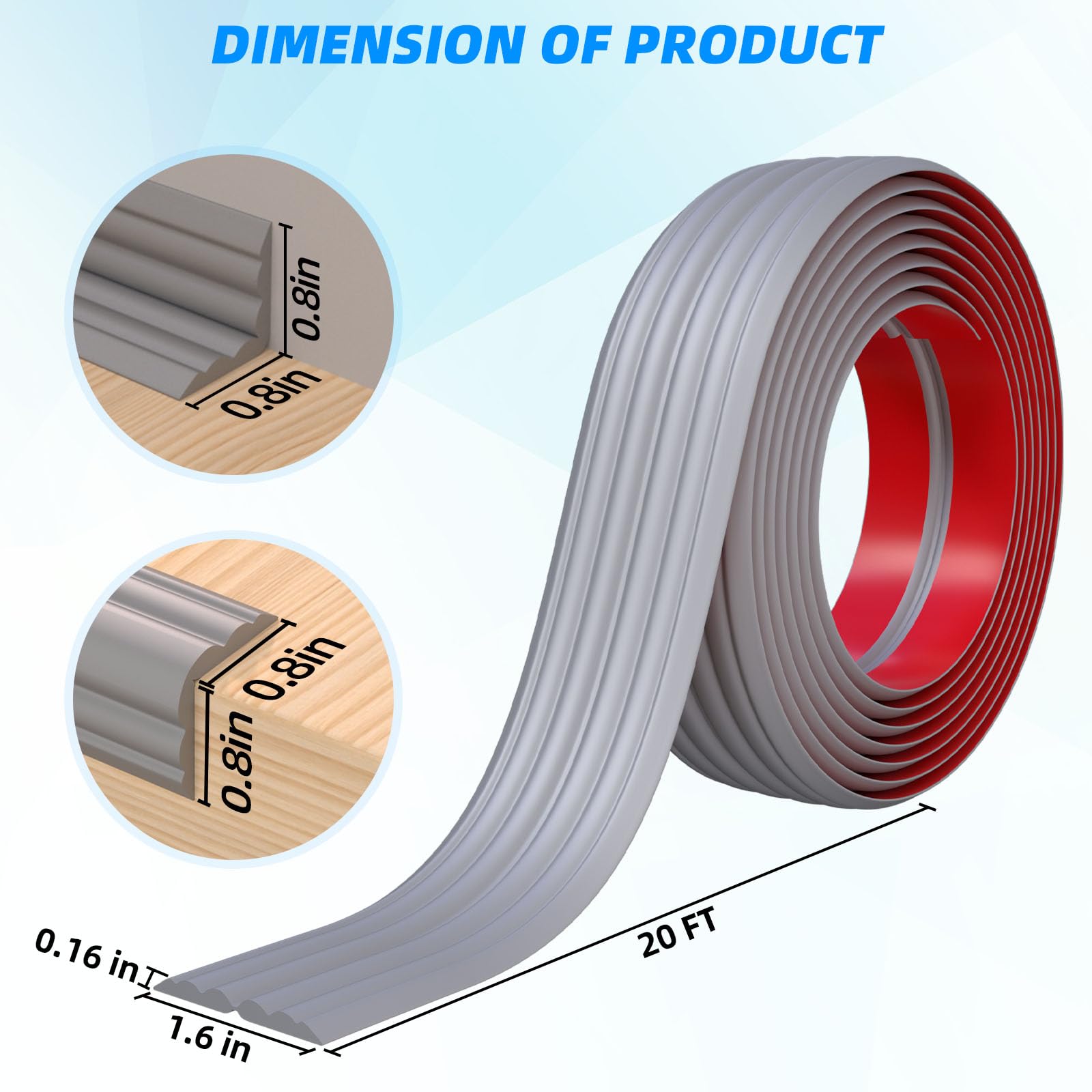 Snapklik.com : 20FT Flexible Wall Corner Protector Moulding Trim, Peel ...