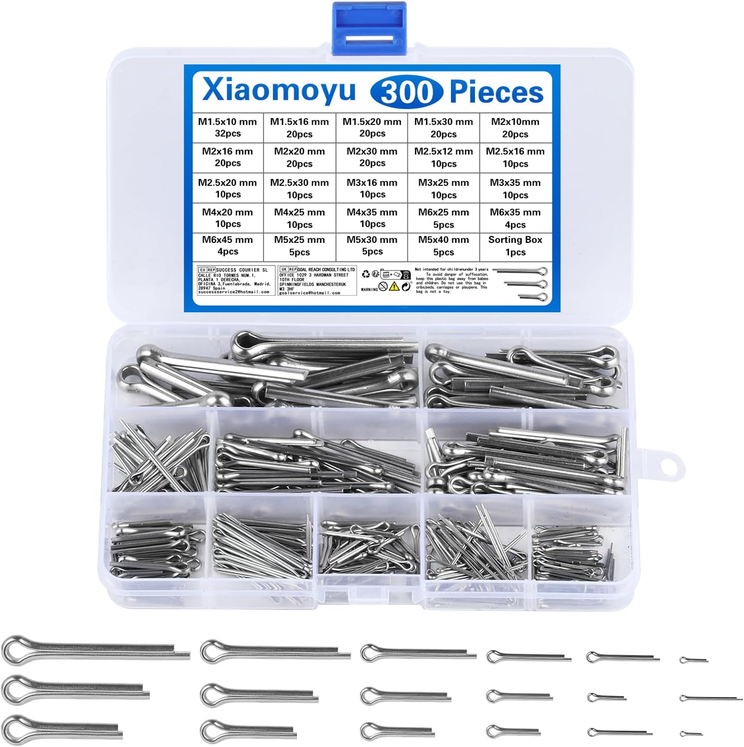 sourcing map Split Cotter Pin - 4mm x 40mm (5/32 inch x 1 37/64 inch ...