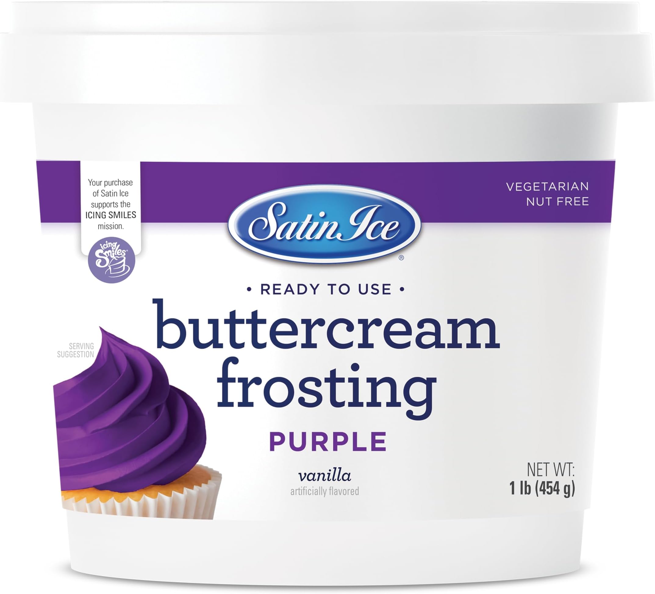 Amazon.com : Satin Ice Purple Buttercream Frosting - 1lb - Pail ...
