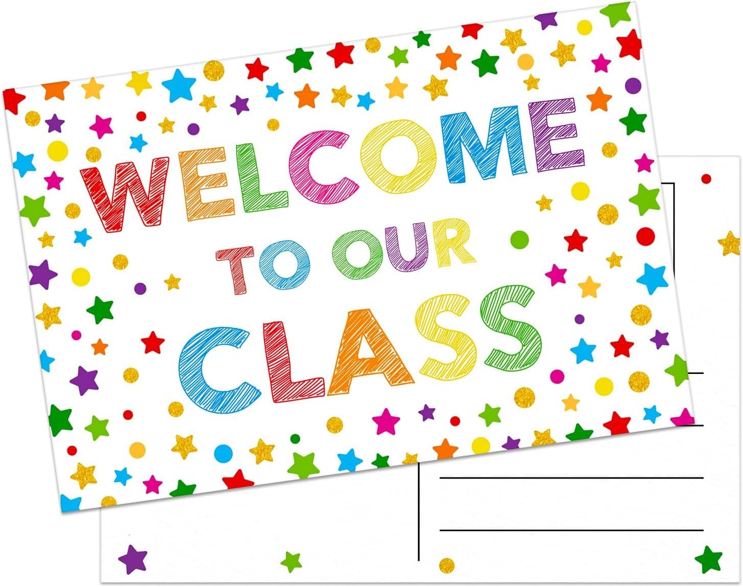 Amazon.com: WALENGIF Teacher Postcards for Students 30Pcs Confetti Back ...