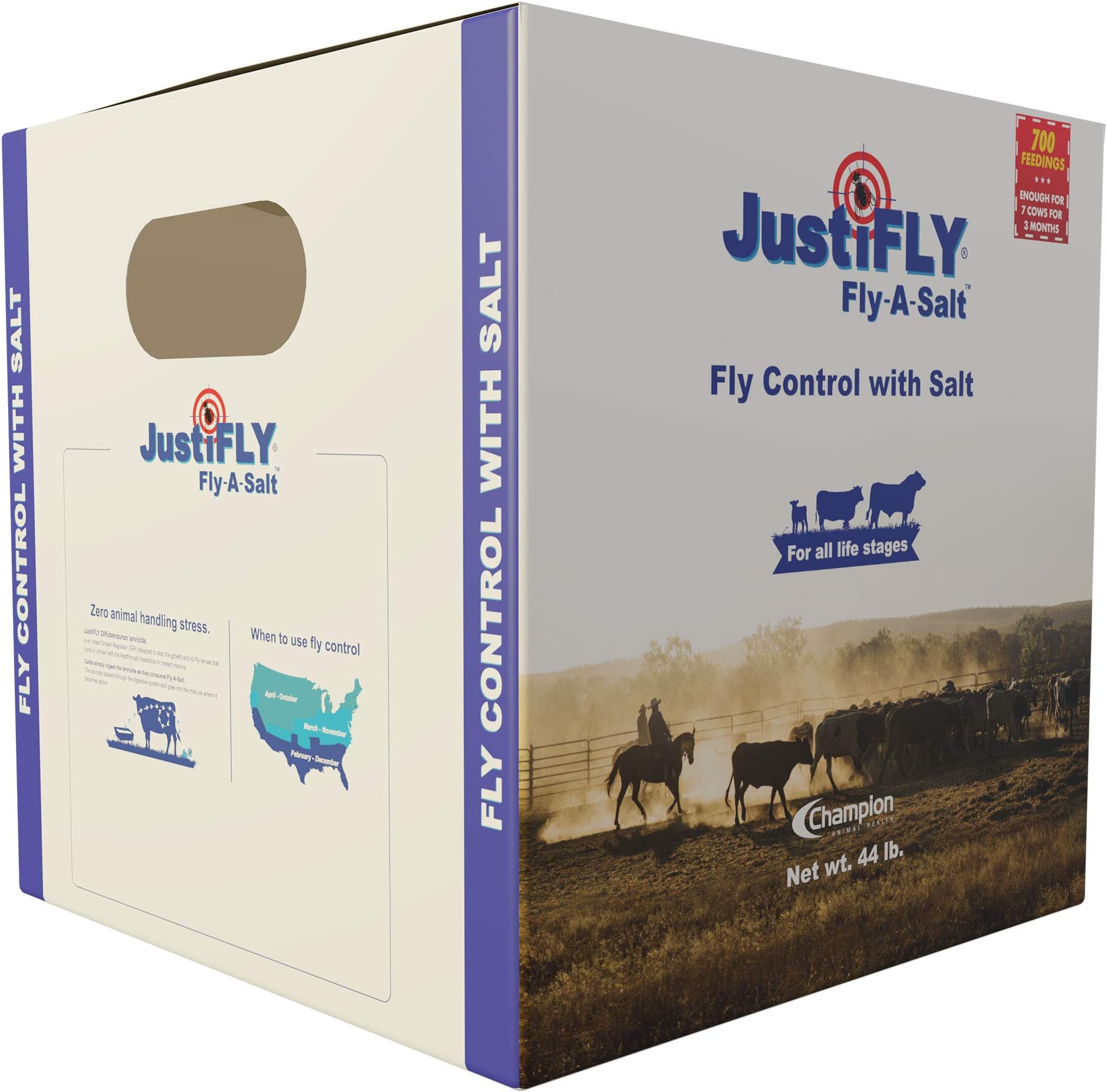 Amazon.com: JustiFLY Fly-A-Salt Cattle Fly Control Block with Salt, 4 ...