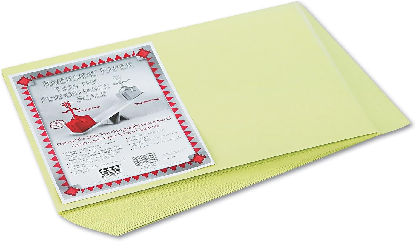 Amazon.com : Riverside Paper Groundwood Construction Paper, 12in. x ...