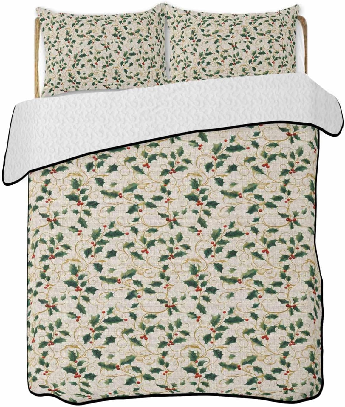 Amazon.com: Wowouhiya Twin XL Quilt Sets, Christmas Botanical ...