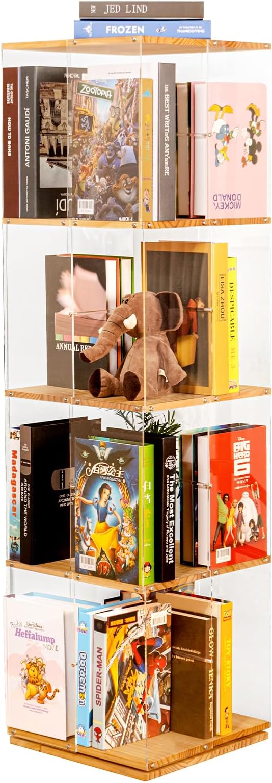 Amazon.com: TAKEKIT Rotating Bookshelf, 360 Degree Revolving Bookcase ...