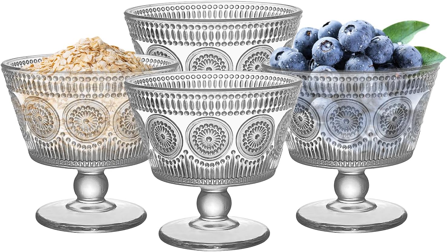 Amazon.com | DNIENKGE Iced Cream Dessert Bowl，Set of 6，6oz Vintage ...