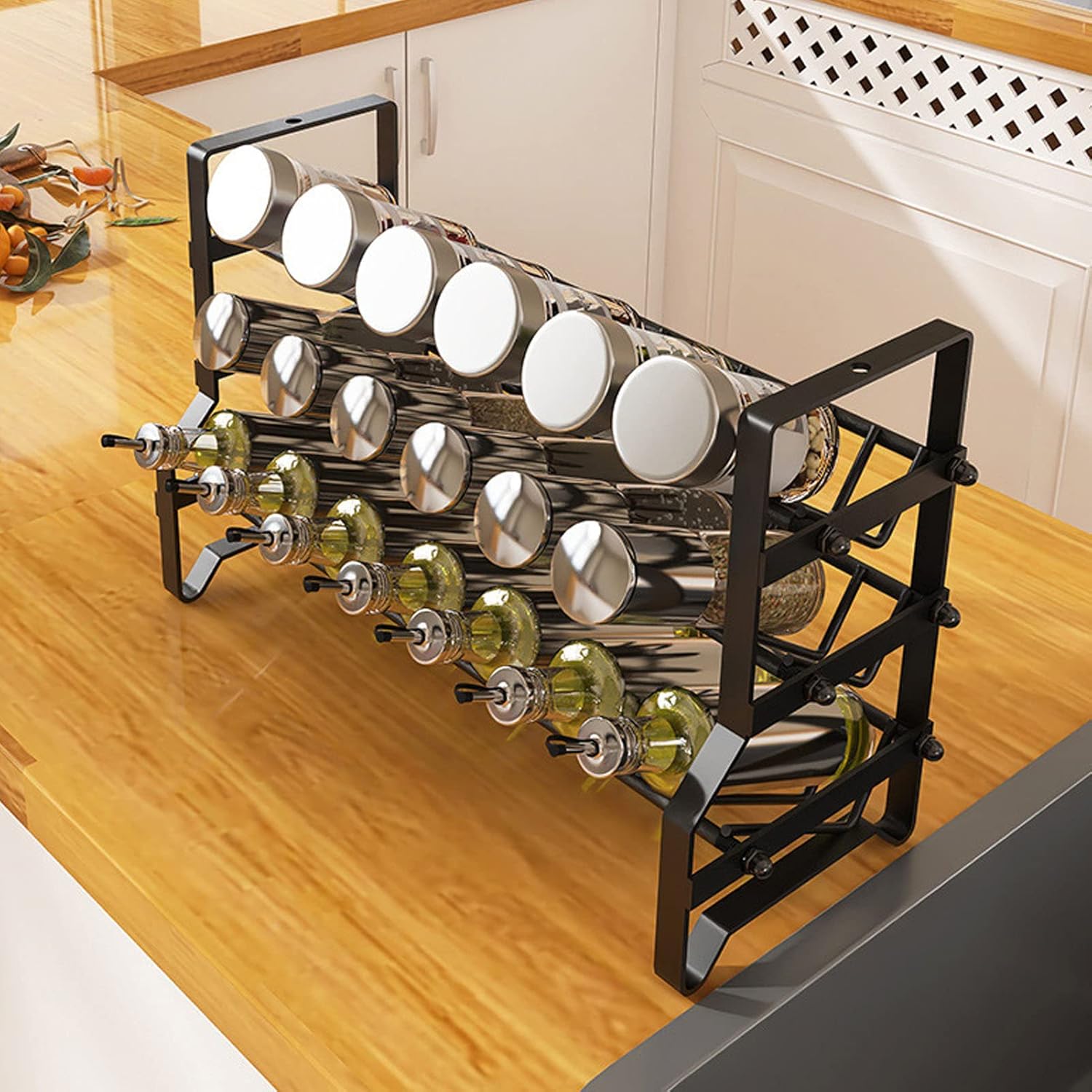 Amazon.com: MOUMOUTEN Spice Rack Organizer for Cabinet, 3 Layers Spice ...