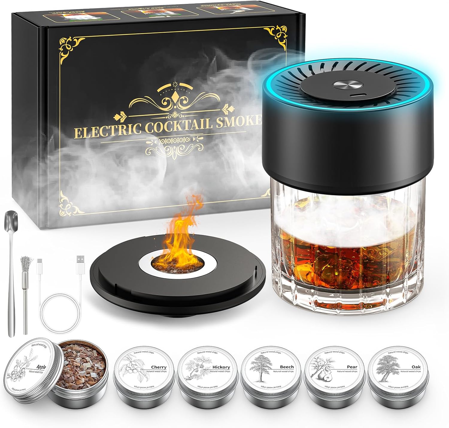 Amazon.com : Electric Whiskey Smoker Kit with Rechargeable Built-in ...