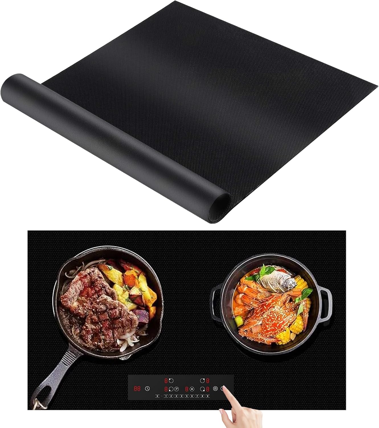 Pckobever Induction Hob Protector Mat,61x52cm Large (Magnetic) Cooktop ...