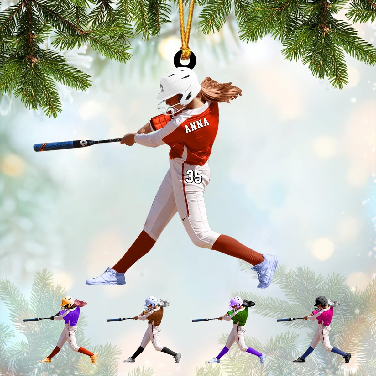 Amazon.com: GABITA Personalized Softball Ornament, Custom Name 2D Flat ...