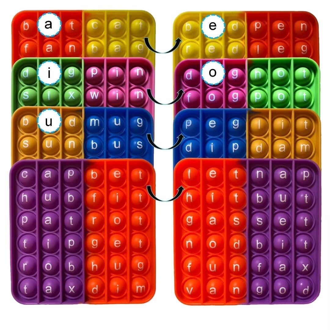 Amazon.com: Word Poppers CVC Word Games, Sight Words Fidgety Board ...