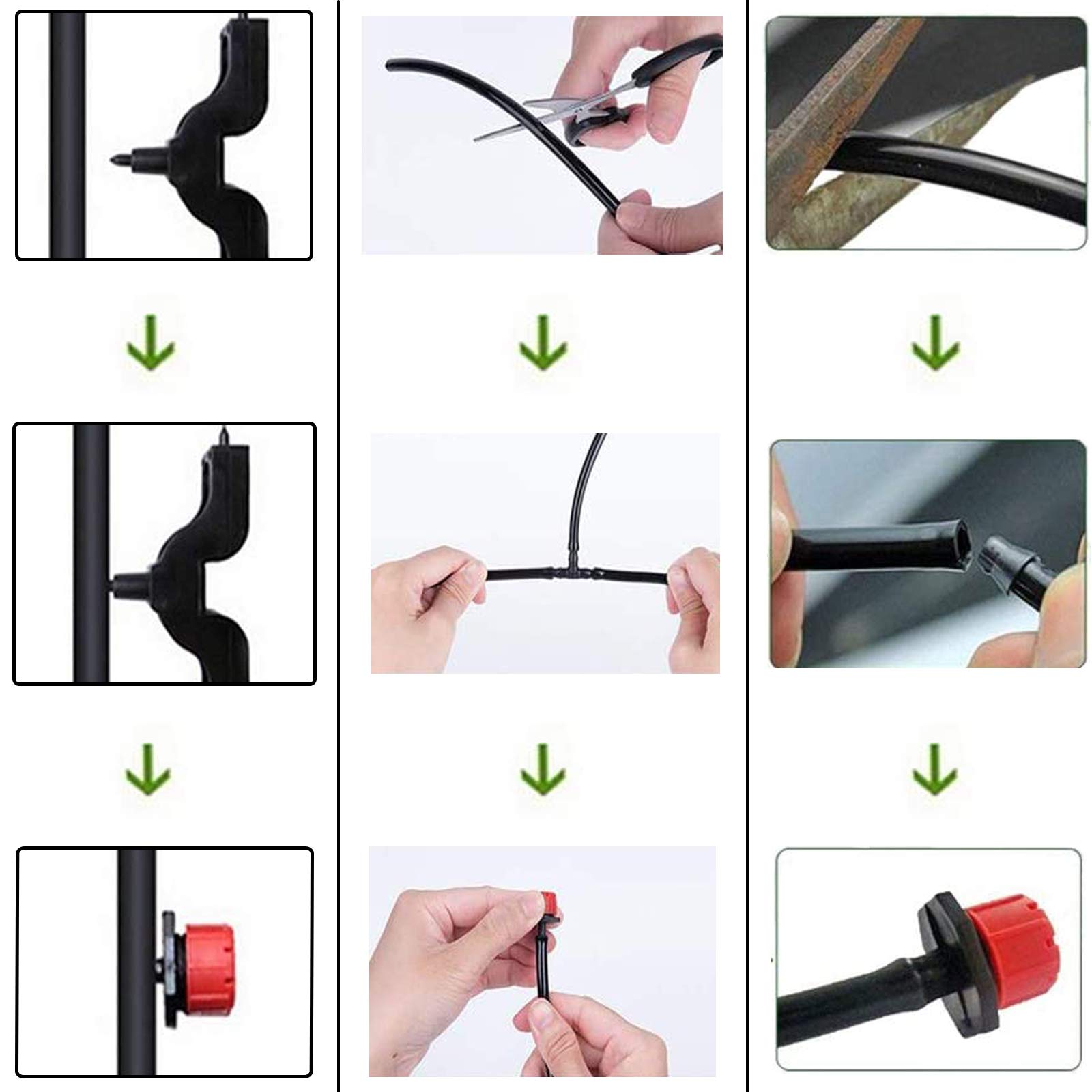 Drip Emitter Adjustable Red Drip Irrigation Emitters 360 Degree 1/4 ...