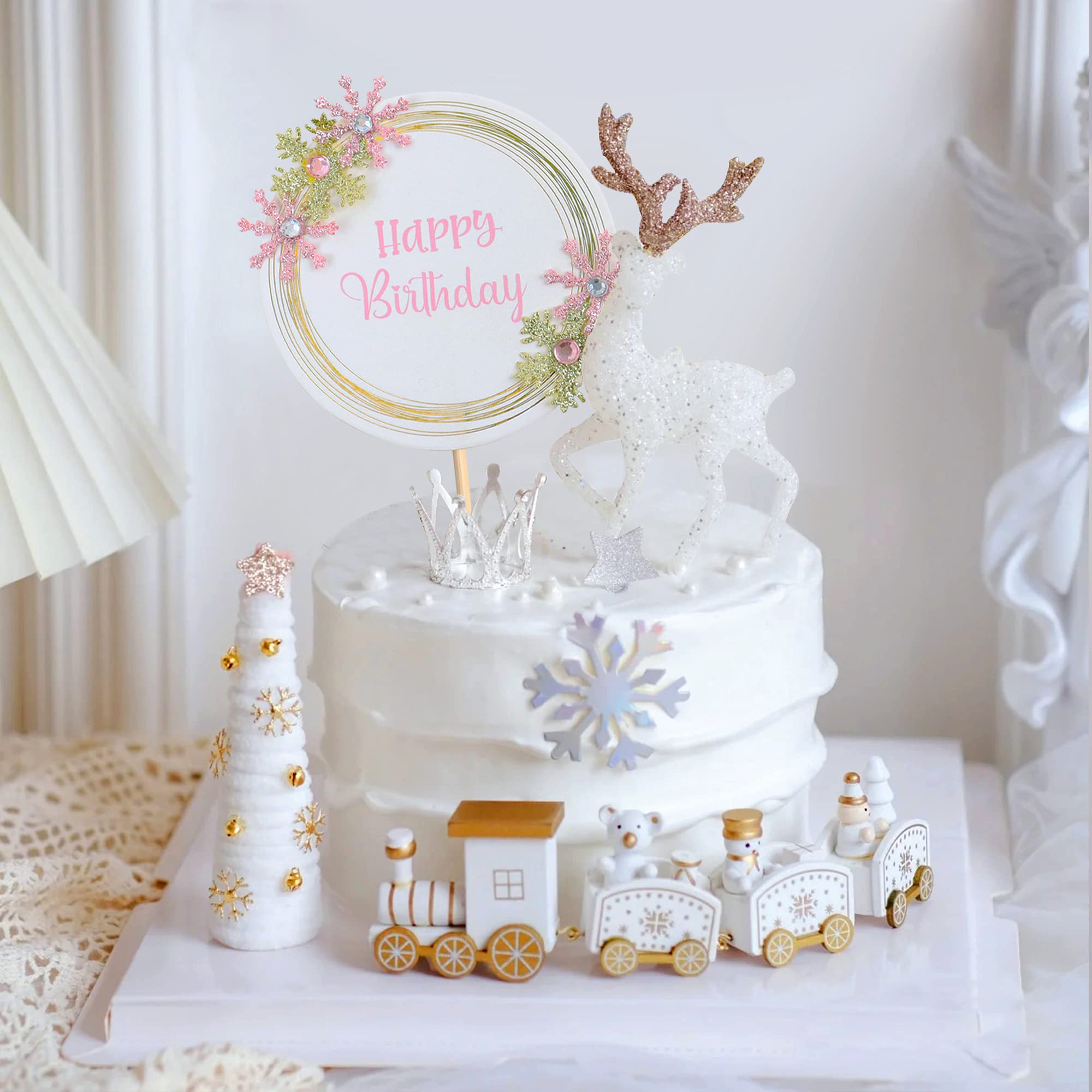 Rhinestone Cake Toppers Snow Flakes Amazon.com: WAWUO Snowflake 1st