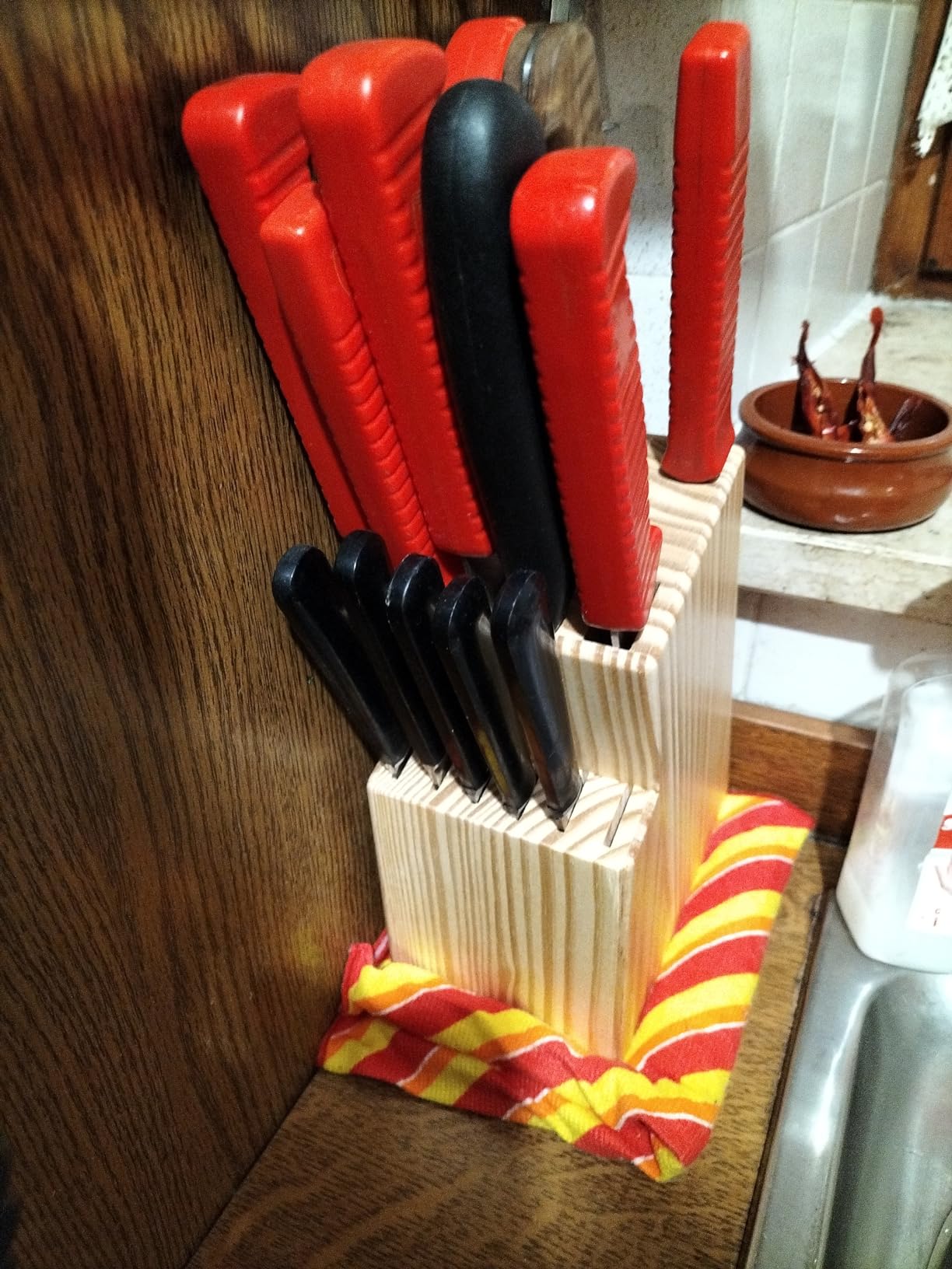 Ceppo per coltelli da cucina universale 15 pezzi. Porta coltelli da ...