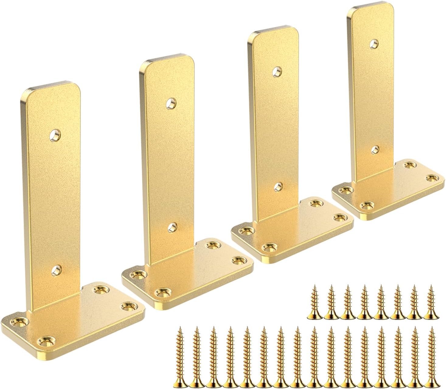 Amazon.com: Floating Shelf Brackets Upgraded, 8 inch, Gold Heavy Duty ...