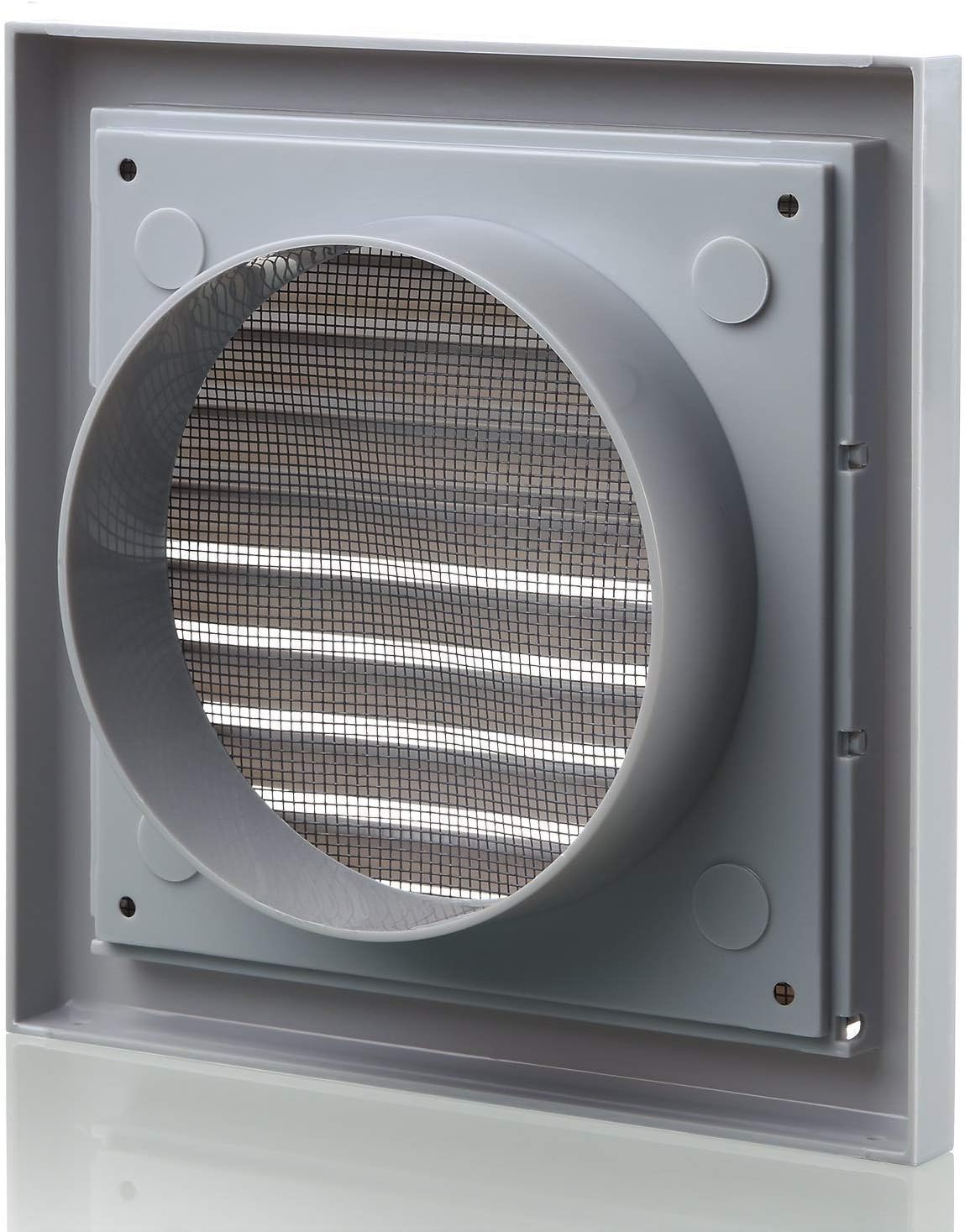 Blauberg Louvred Wall Vent Grille 125 mm – 5 Inch Grey with Flyscreen ...