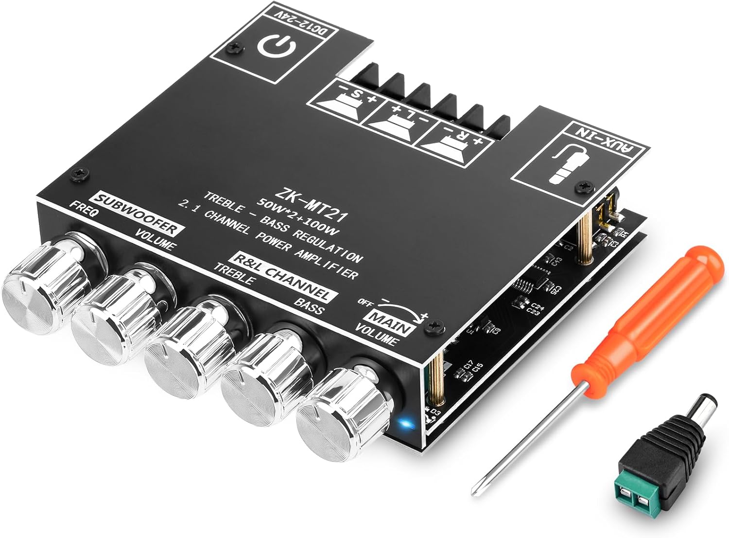 Amazon.com: Daakro ZK-MT21 Bluetooth Amplifier Board,50W+50W+100W 2.1 ...