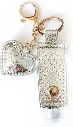 Metalic Croc Pattern 1oz Cosmetic Bottle Keychain + Love Heart Charm ...
