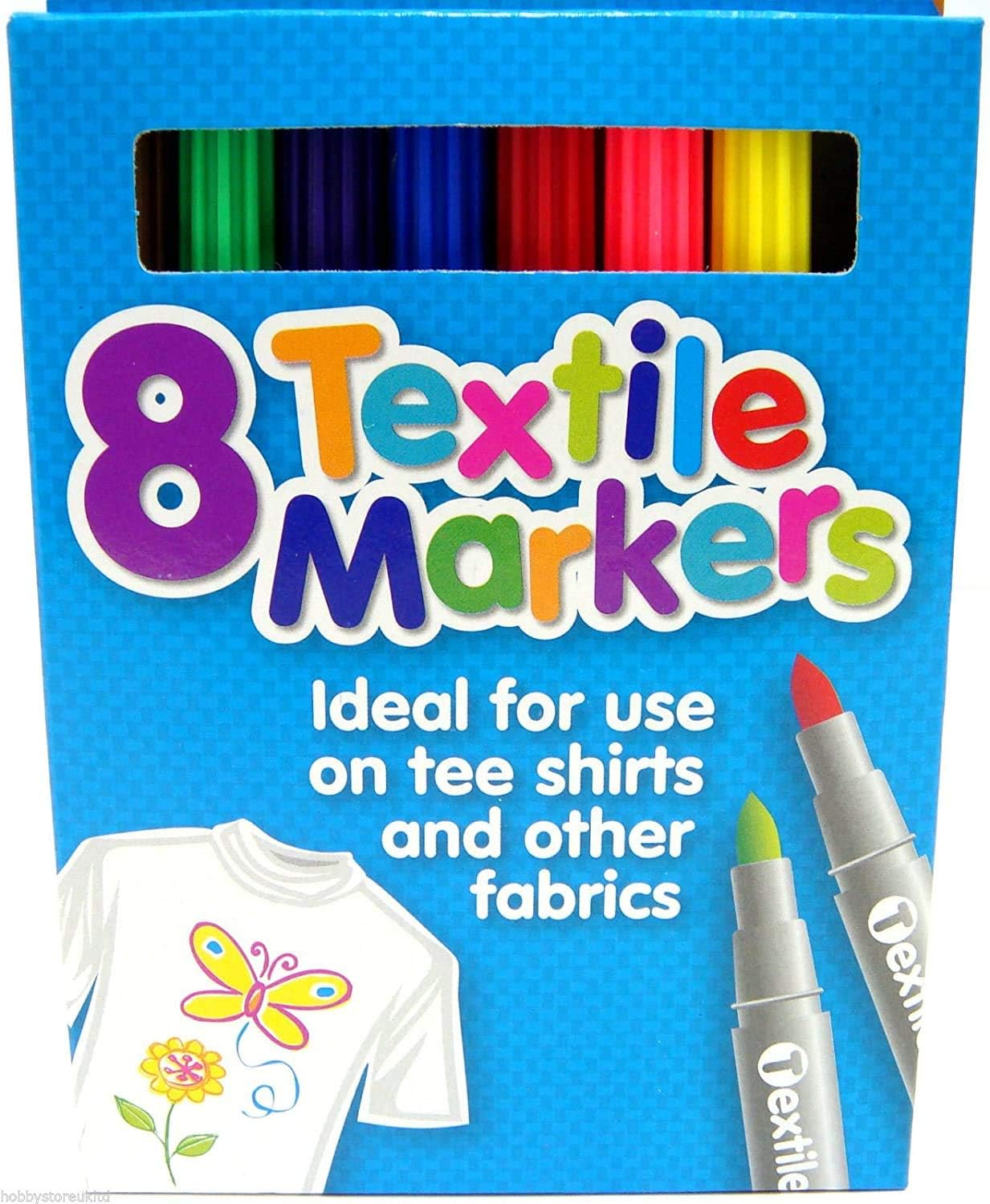 Tiger textile fabric markers - set of 8 assorted colours : Amazon.co.uk ...