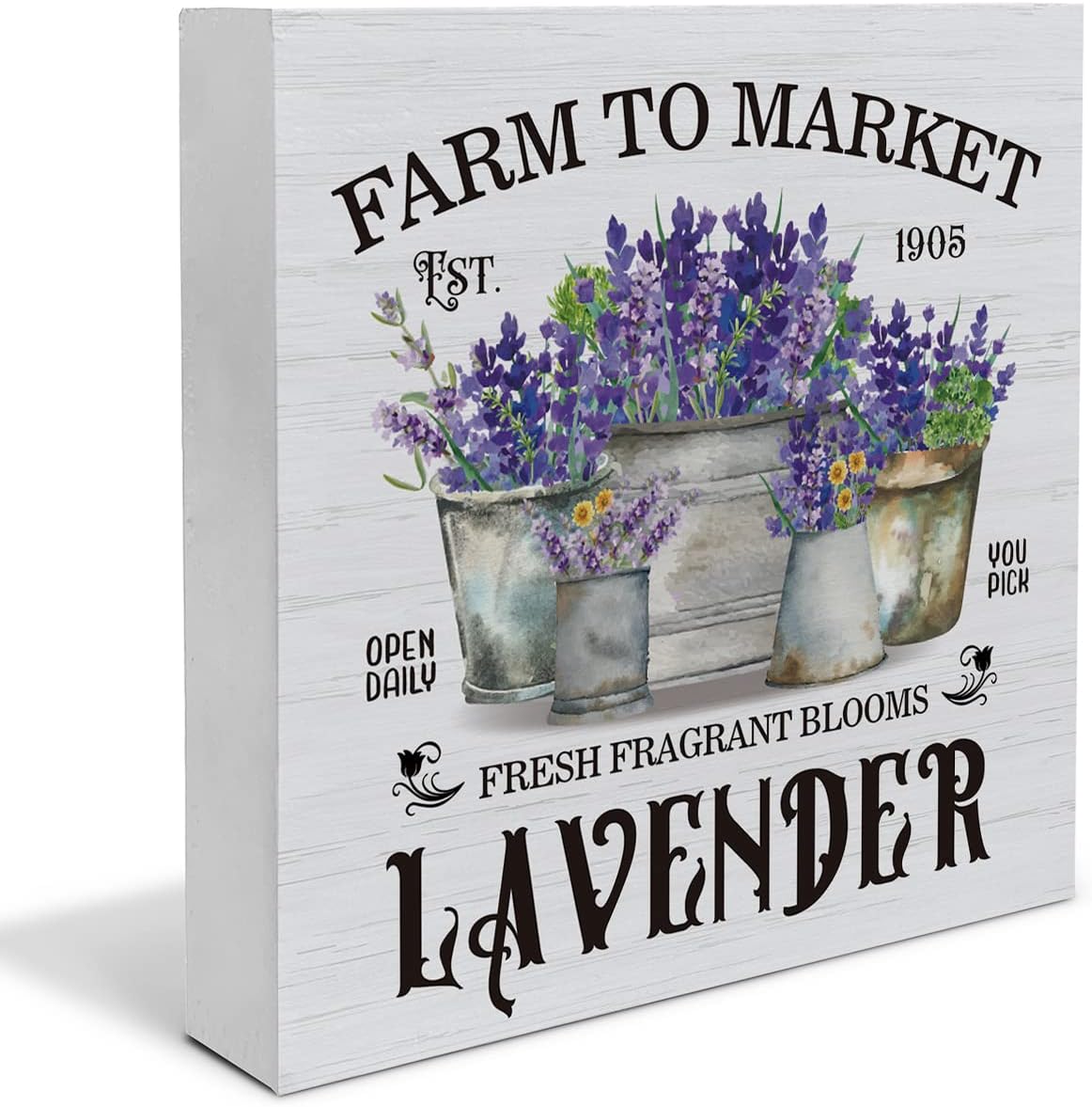 Amazon.com: Rustic Lavender Wood Box Sign Decor Desk Sign Lavender ...