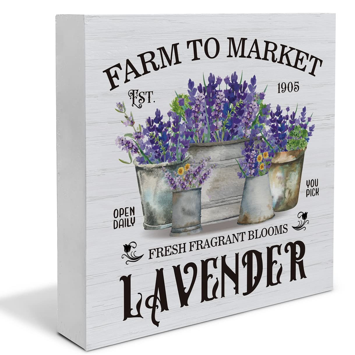 Amazon.com : Rustic Lavender Wood Box Sign Decor Desk Sign Lavender ...