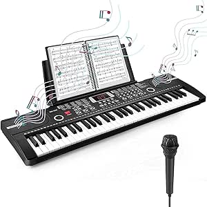 Amazon.com: 61 Keys Keyboard Piano, Electronic Digital Piano with Built ...