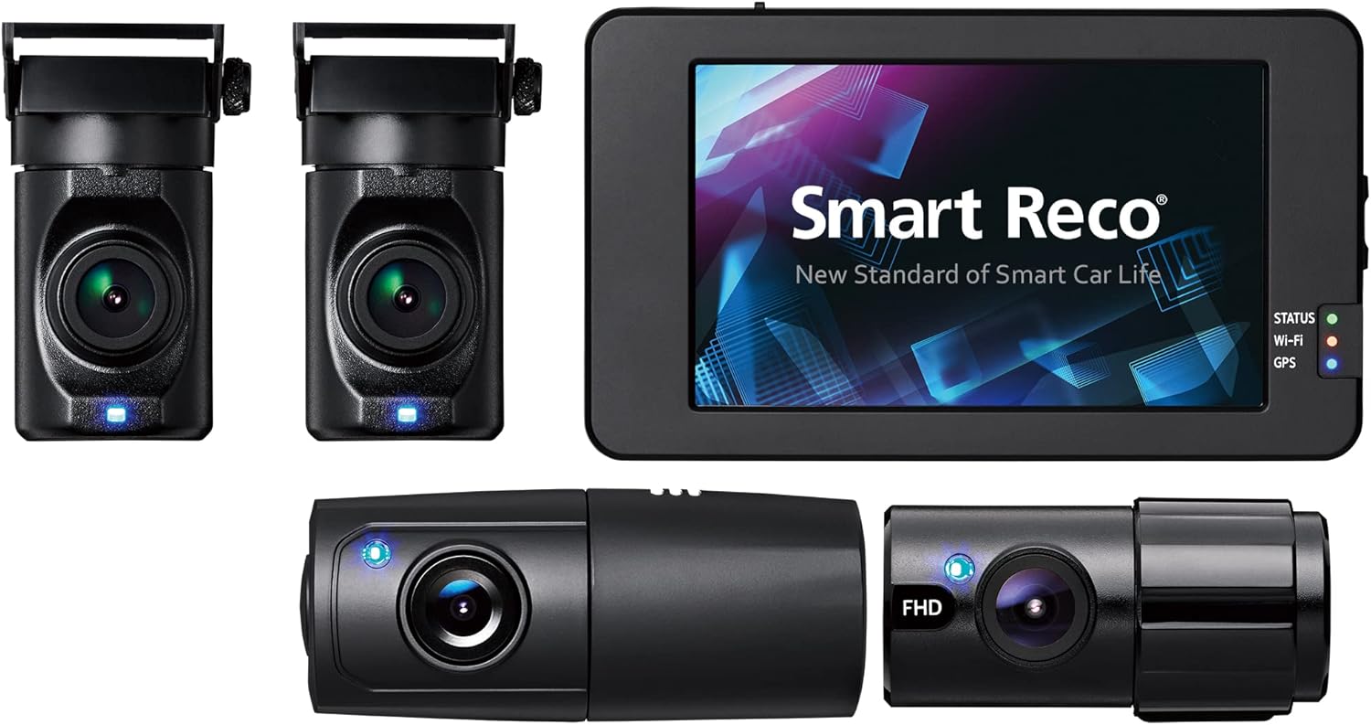 Amazon.co.jp: 4カメラ ドライブレコーダー 360度 前後 左右 P4 パーフェクト4 スマートレコ WHSR-1040 : 車＆バイク