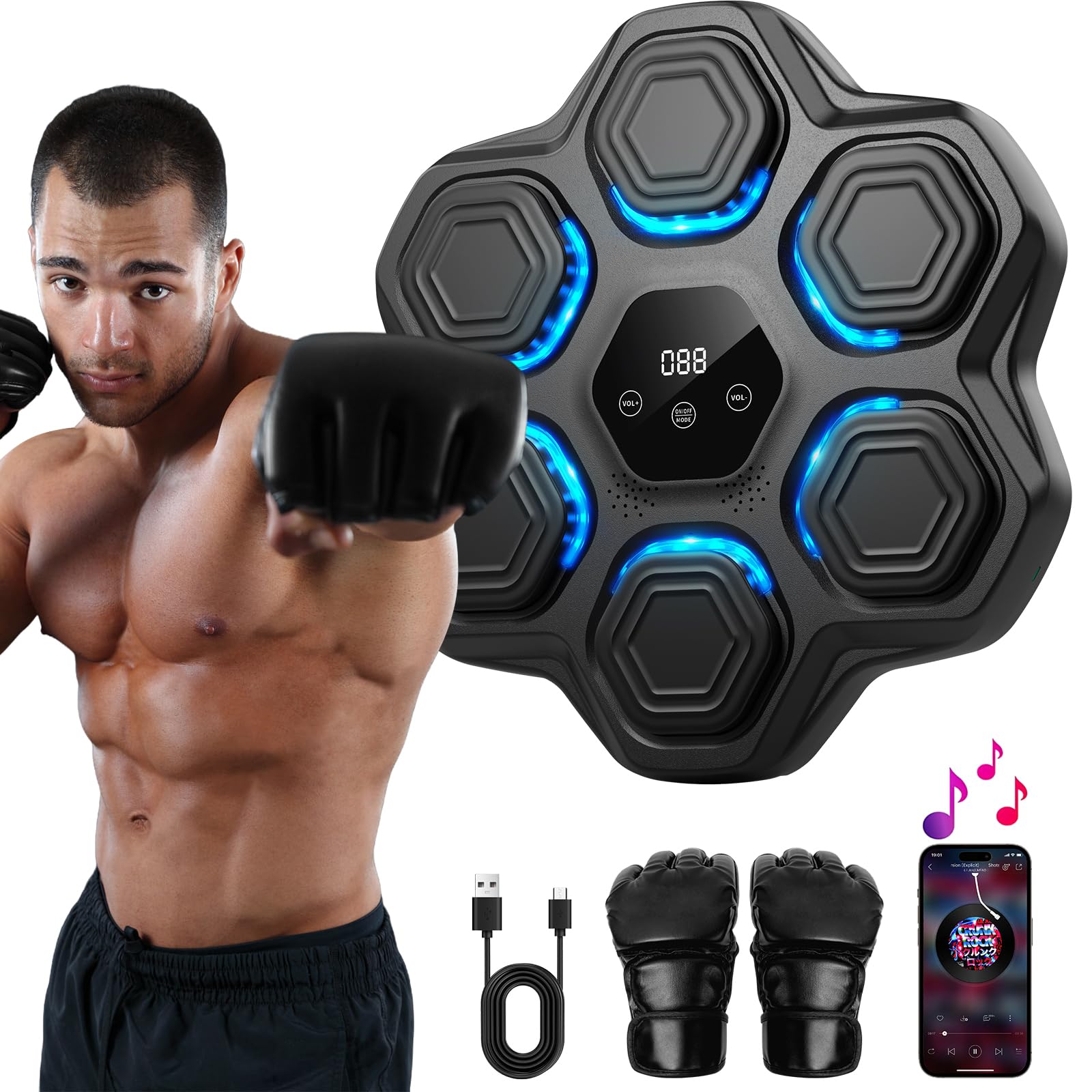 Machine de Boxe Musicale Adulte Beatpunch Machine Boxe Mural Musique ...
