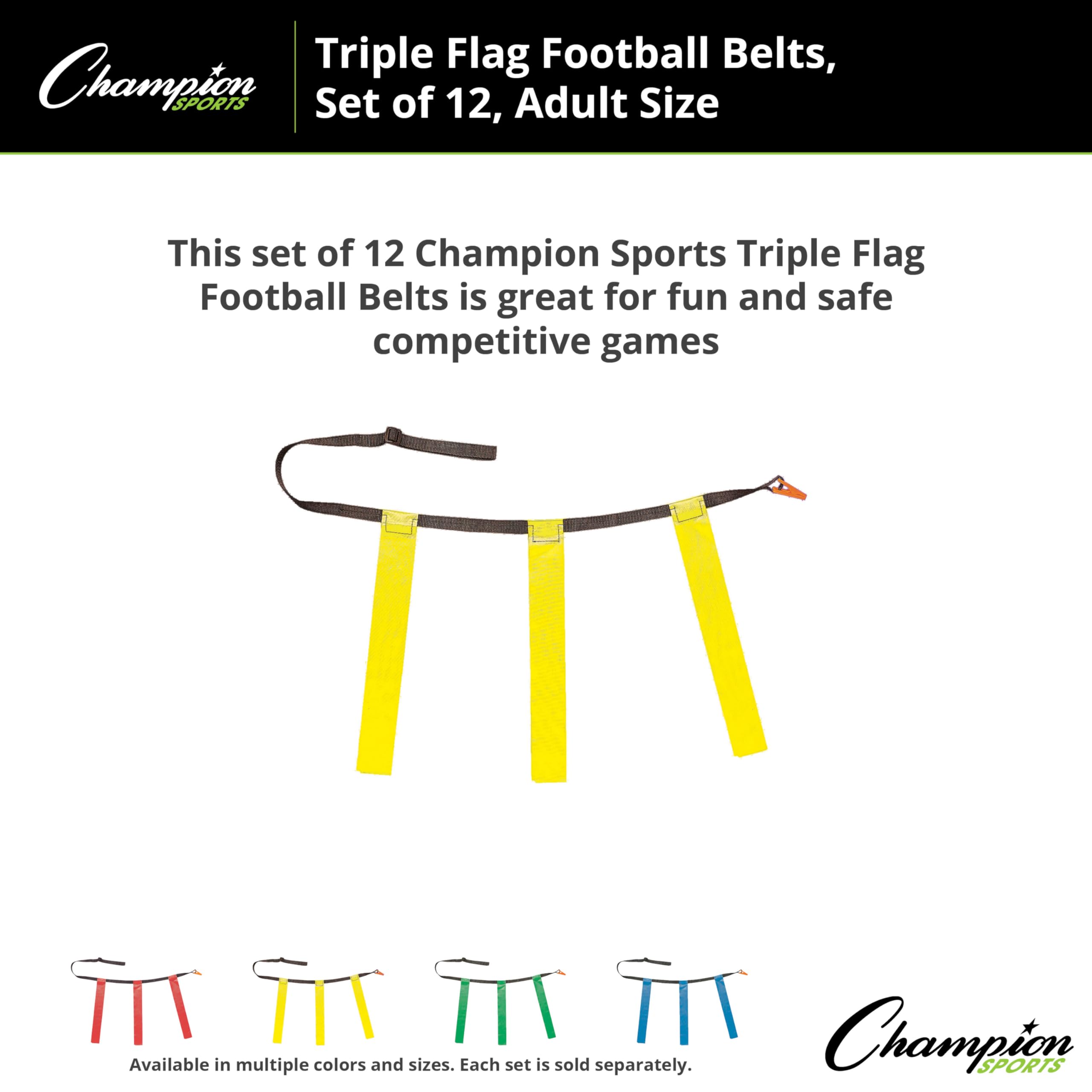 Snapklik.com : Champion Sports Quick Release Triple Flag Football Set