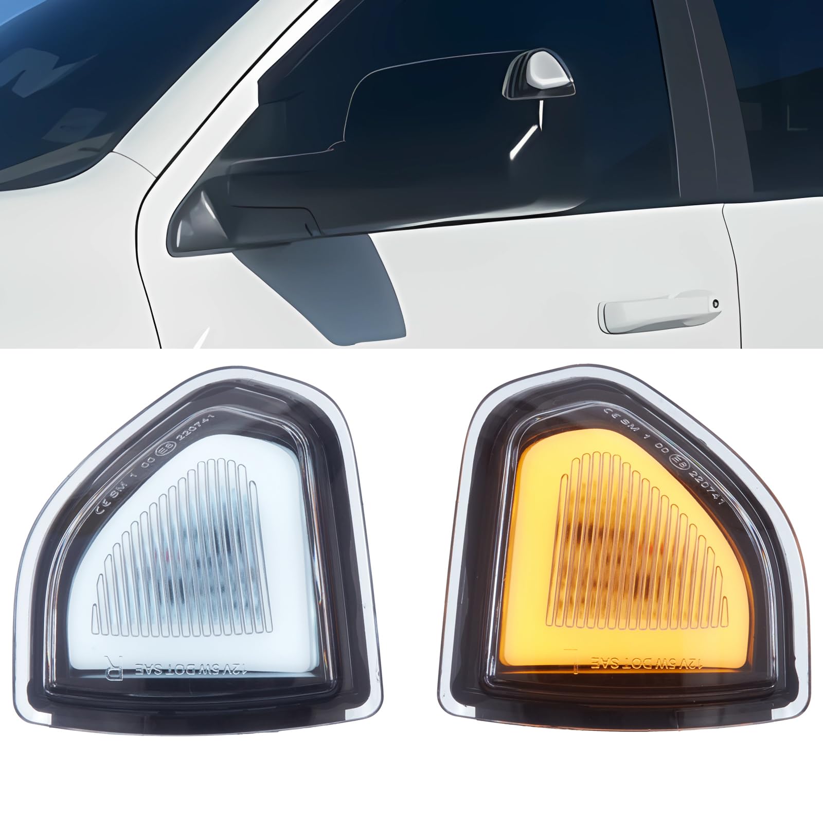 Amazon.com: autboom Ram mirror light LED turn signal & Running Light ...
