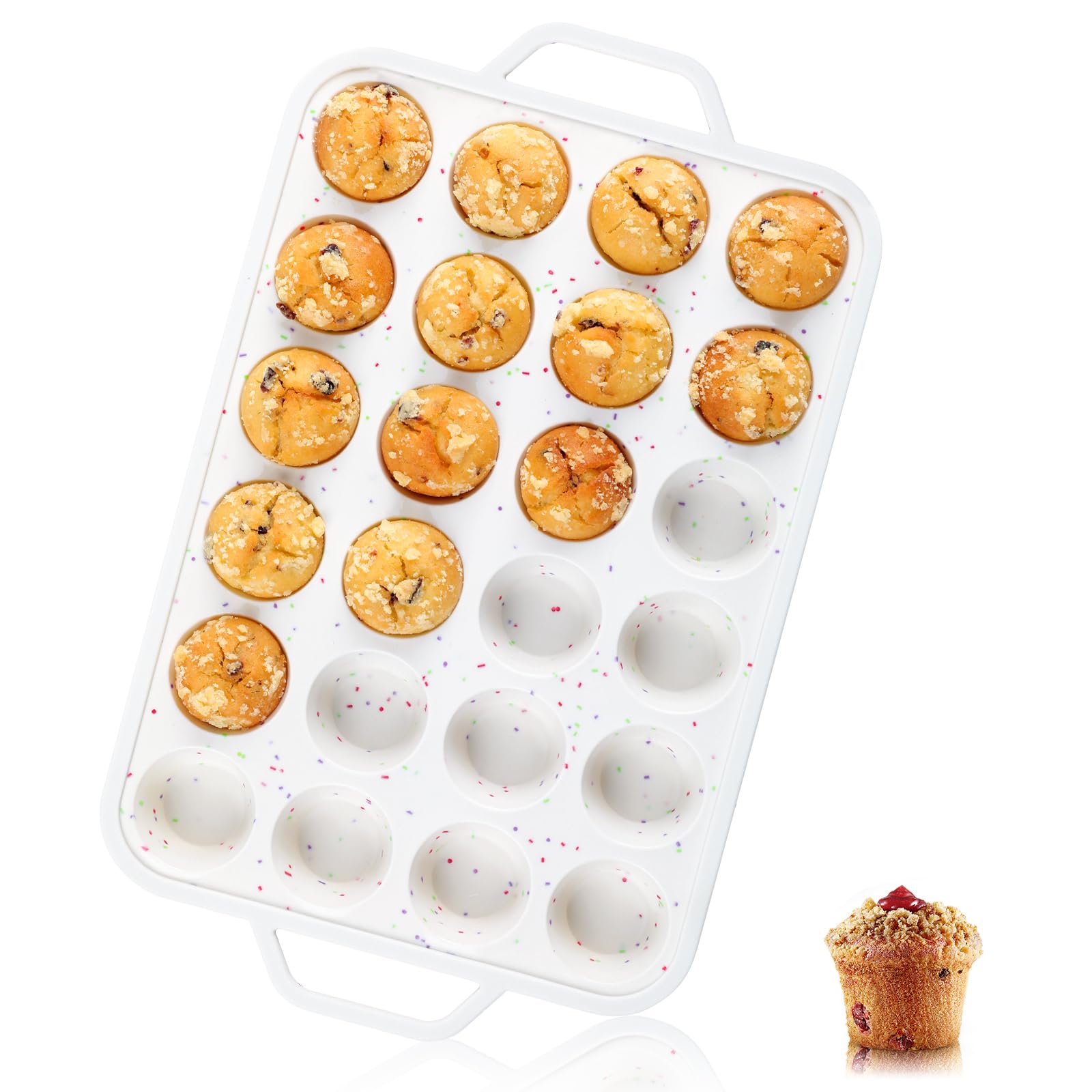 Amazon.com: Vinino Mini Muffin Pan with Metal Reinforced Frame-1Pack ...