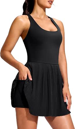 Amazon.com: Soothfeel Womens Tennis Dress Athletic Dress with Built-in ...