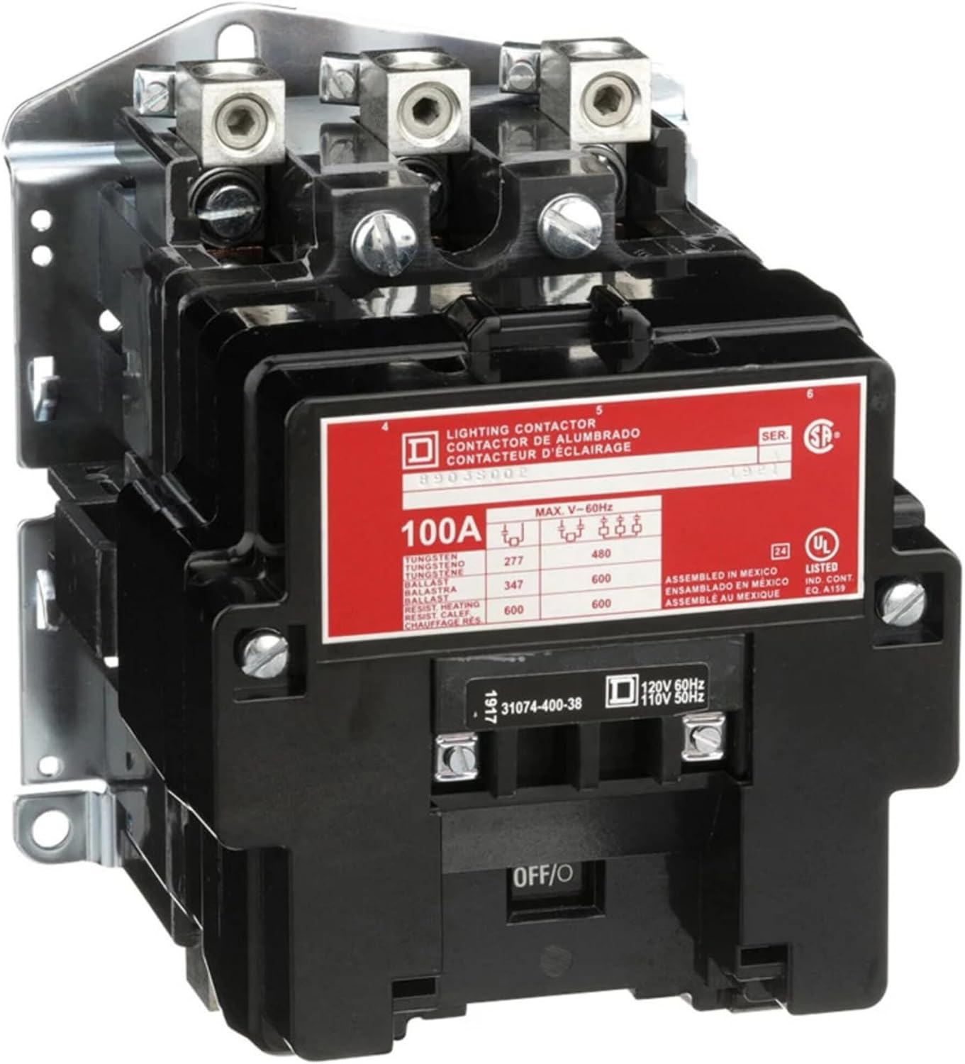 SCHNEIDER ELECTRIC 8903SQO2V02 Lighting Contactor 600-Vac 100-Amp Nema ...