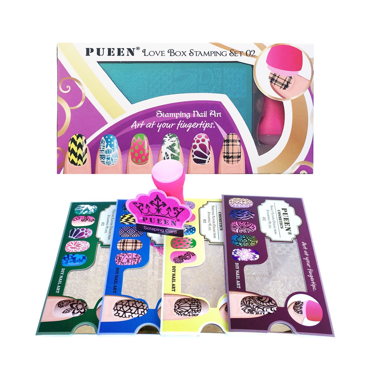 Amazon.com: PUEEN Nail Art Stamping LOVE BOX II 02-4 Lover Collection ...