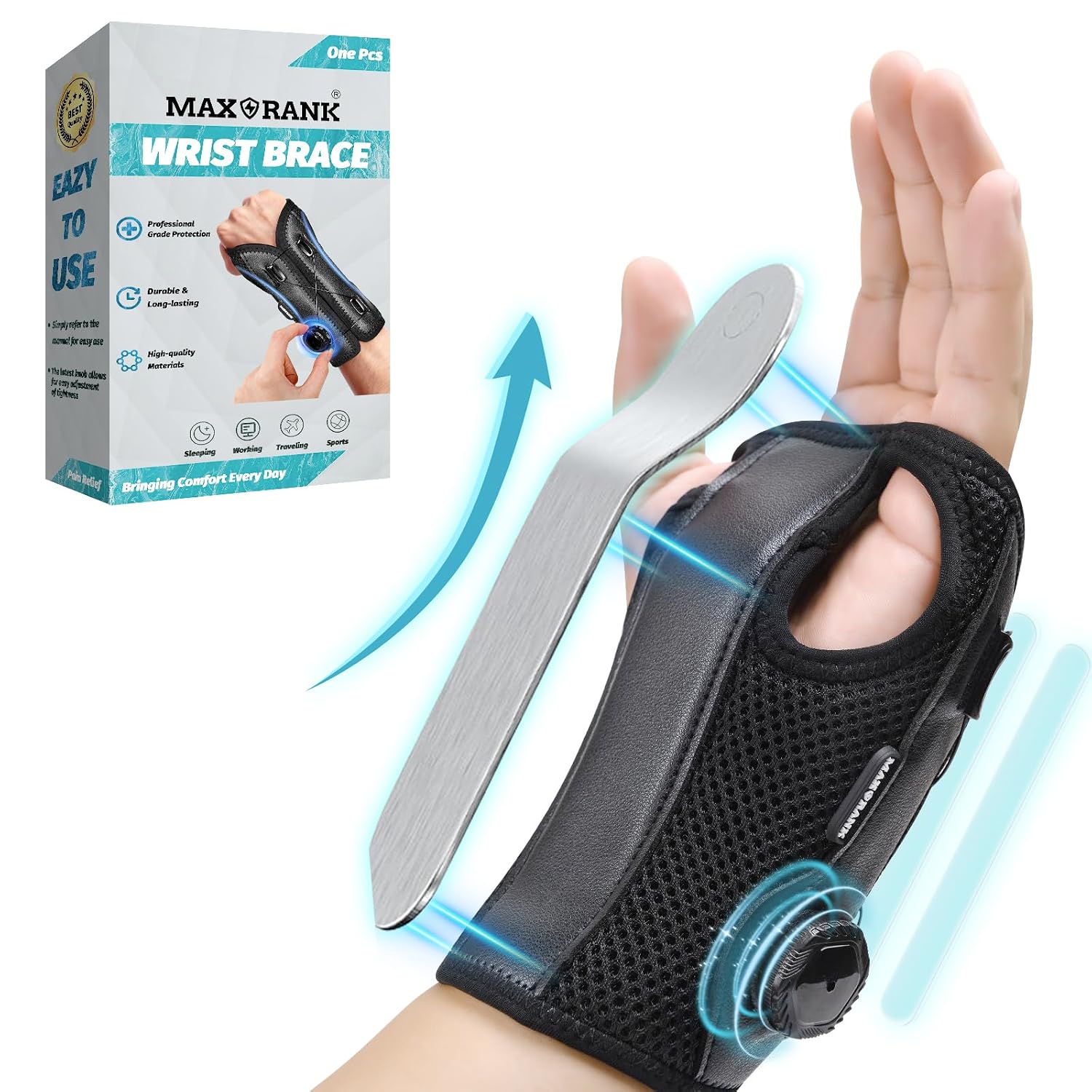Carpal Tunnel Wrist Brace - Adjustable Support for Office Workers ...