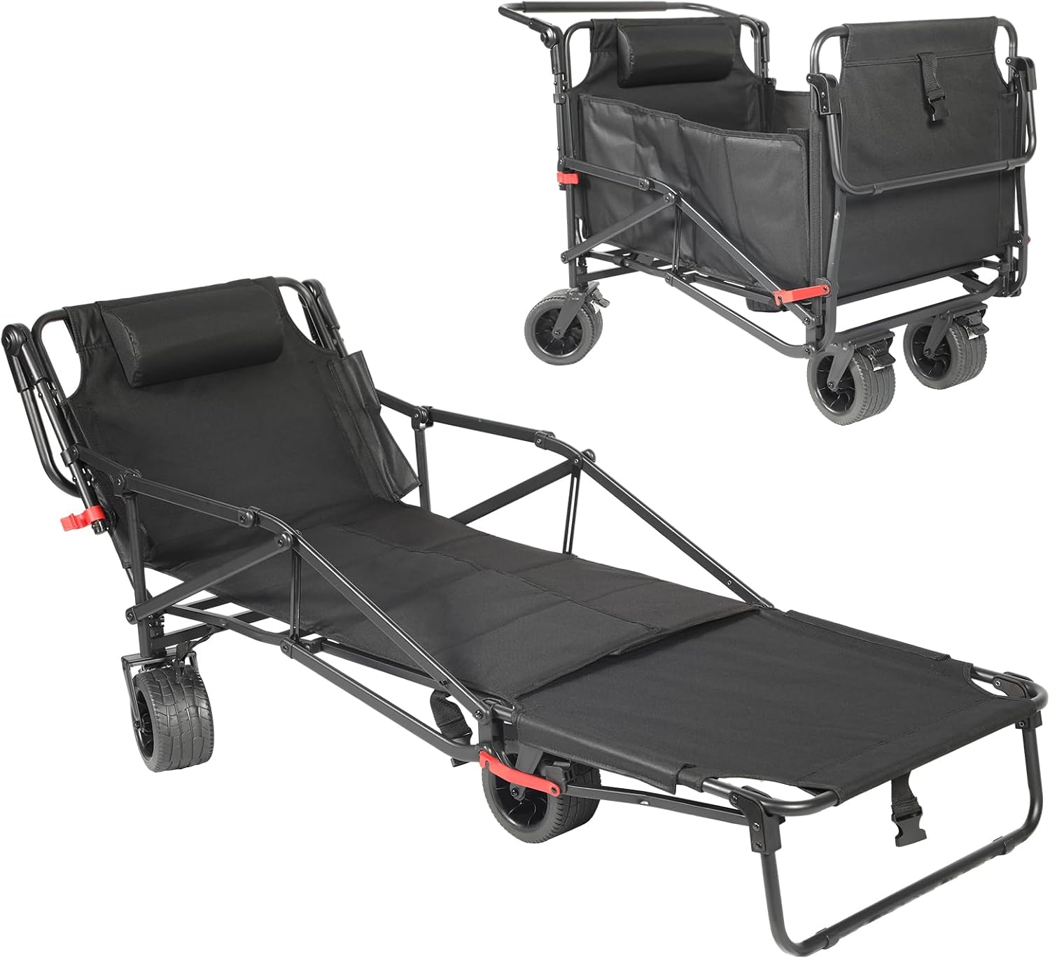 Amazon.com : Beach Wagon Chair, 2 in 1 Folding Beach Wagons with Big ...