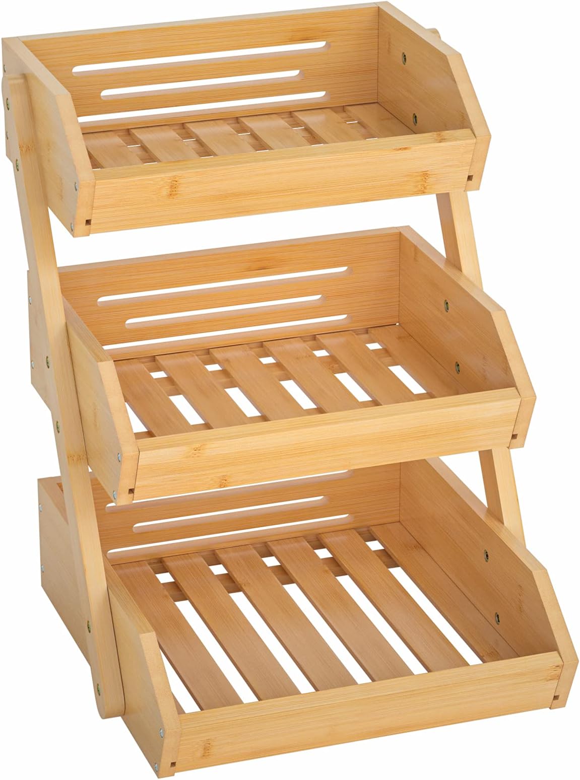 Relaxdays Universal Stapelkiste aus Bambus Holz, offene ...