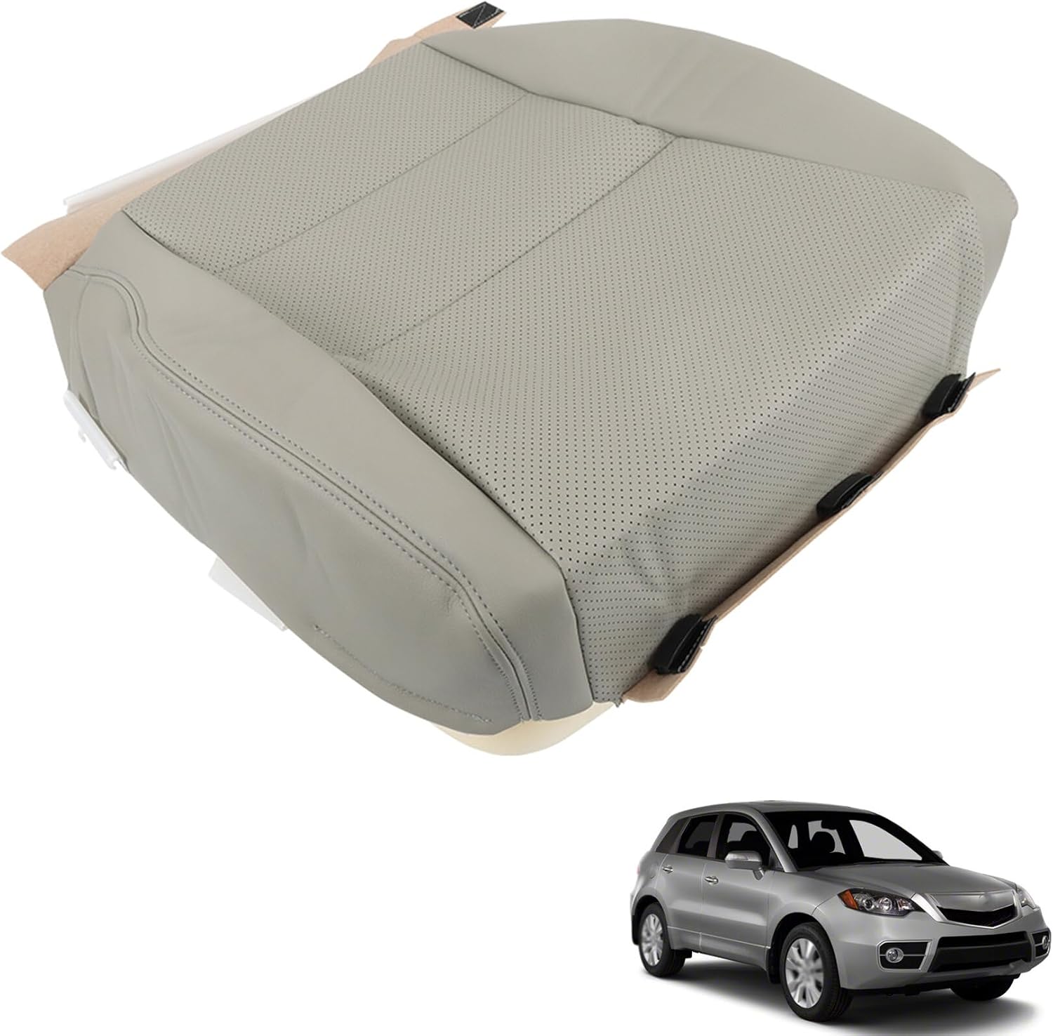Amazon.com: ANTUKO Seat Cover Driver Bottom Gray Leather Replacement ...