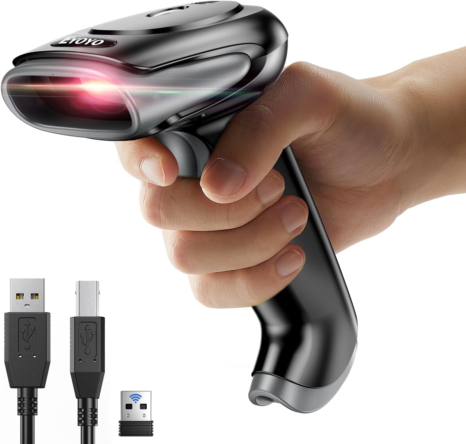 Eyoyo - Escáner de código de barras inalámbrico [2D y 2500 mAh ...