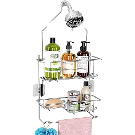 Amazon.com: Shower Caddy Hanging over Shower Head Rust Roof Shower ...