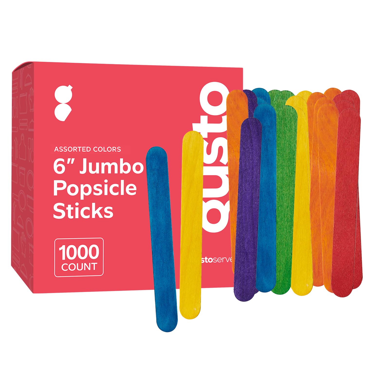 Snapklik.com : Comfy Package 1000 Count 6 Inch Colored Jumbo Popsicle ...