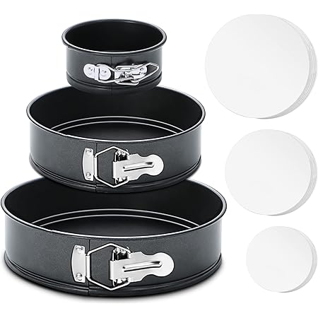Amazon.com: HONGBAKE Springform Pan Set, Cheesecake Pans with 150 ...