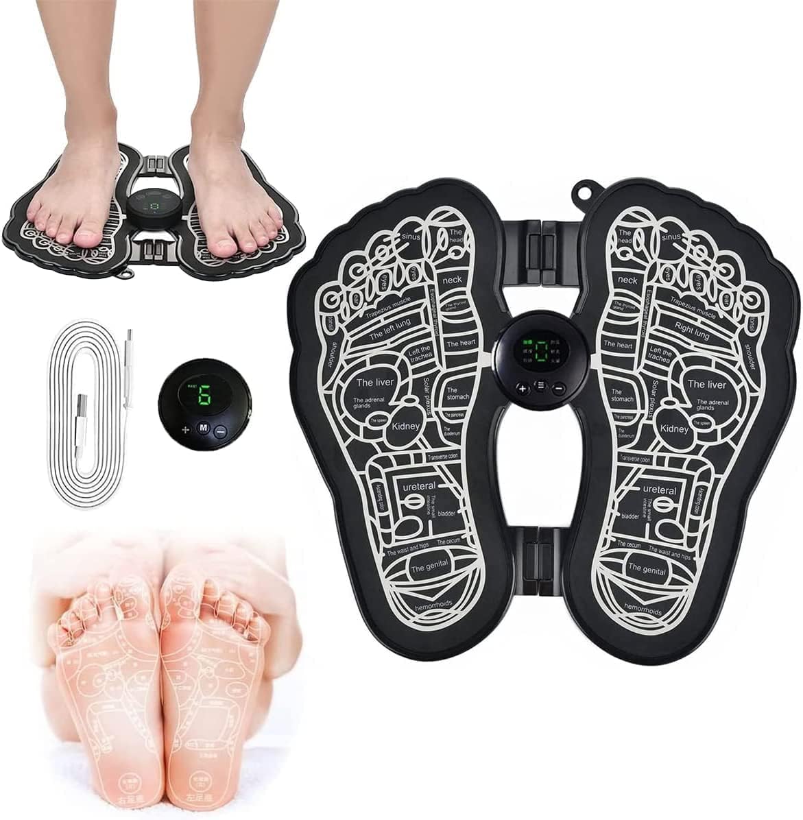 Deoxys Bioelectric Acupoints Massager Mat,EMS Foot Massager,Portable ...